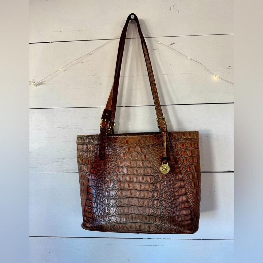 BRAHMIN Women's Finley Carryall Pecan Melbourne Embossed Leather ...