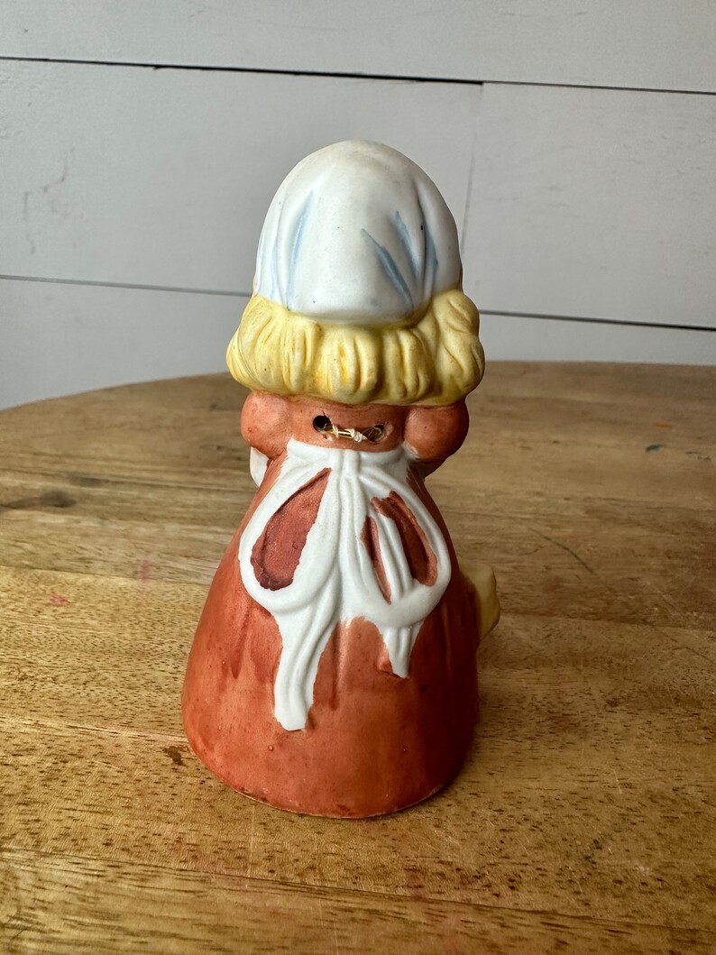 Vintage Jasco Merri Bells Girl With Cat Bisque Porcelain Bell Figurine ...