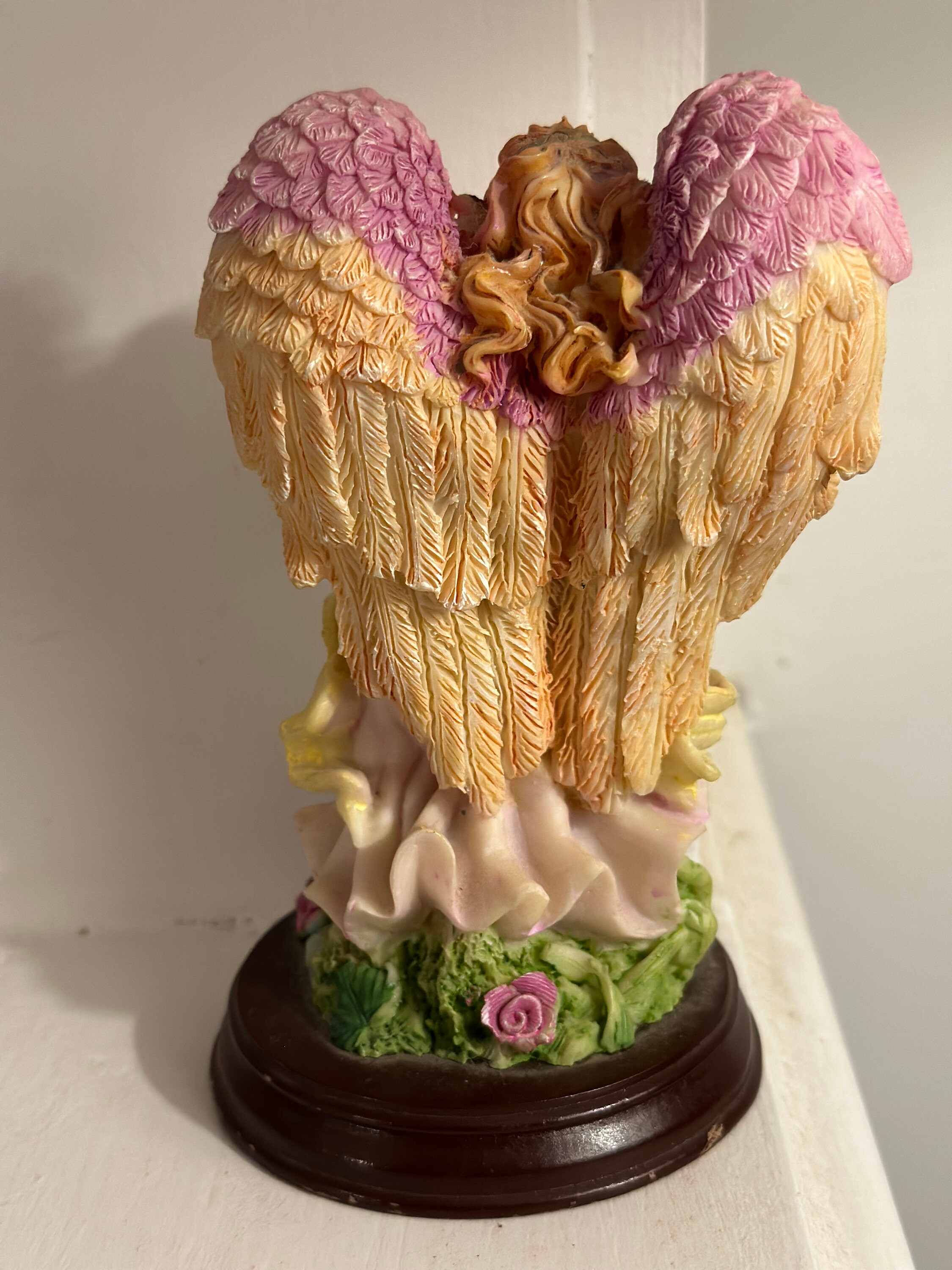 Marlo Collection Angel Resin Figurine Wood Base - Etsy