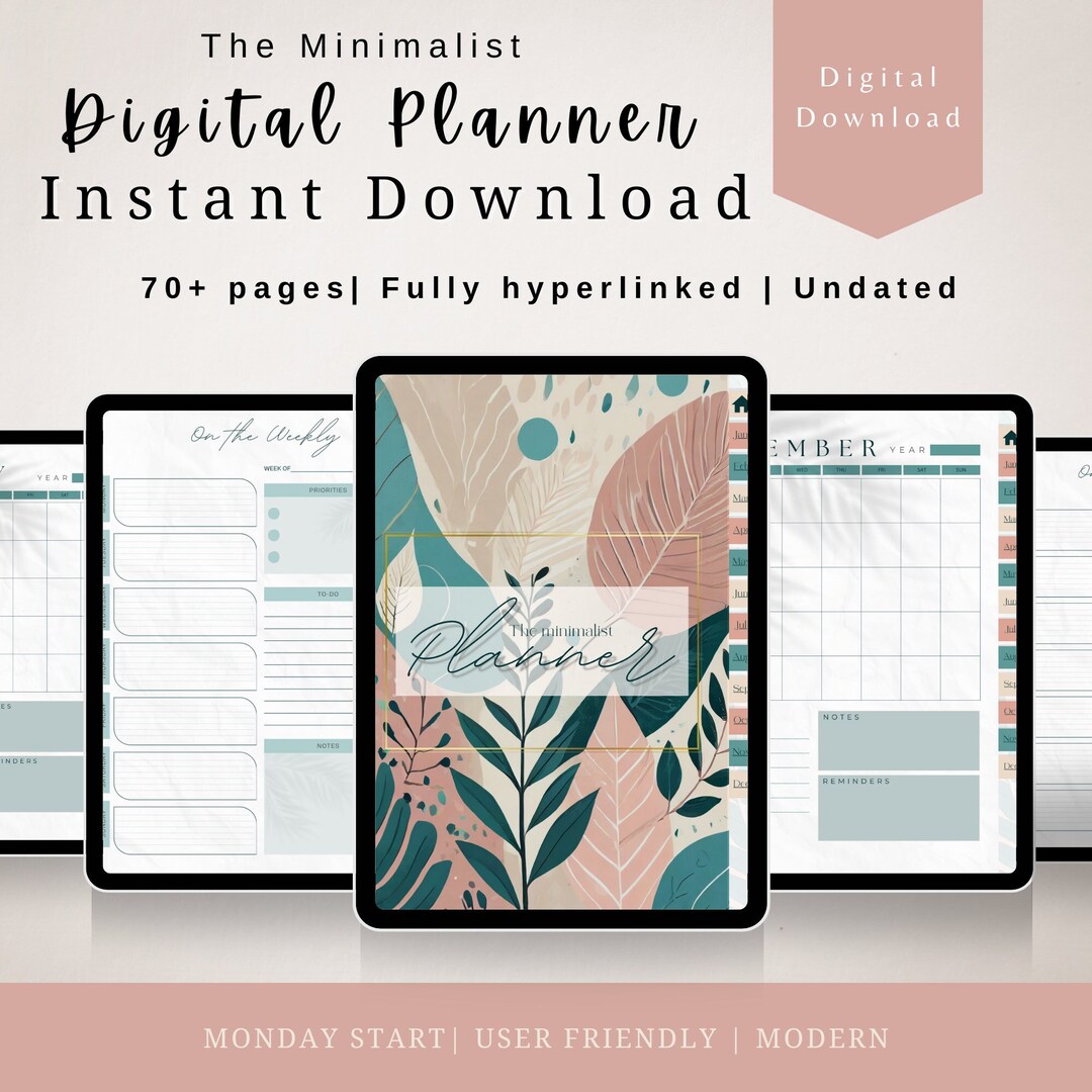 Minimalist Planner, Undated Digital Planner, iPad Planner, Goodnotes ...