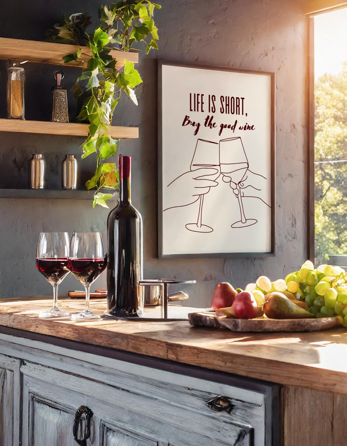 Life is Short, Buy the Good Wine - Digital Download, Wall Art, Wine ...