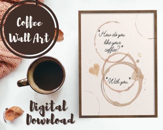 Coffee Print, Drink Poster, Kitchen Decor, Retro Poster, Illustration ...
