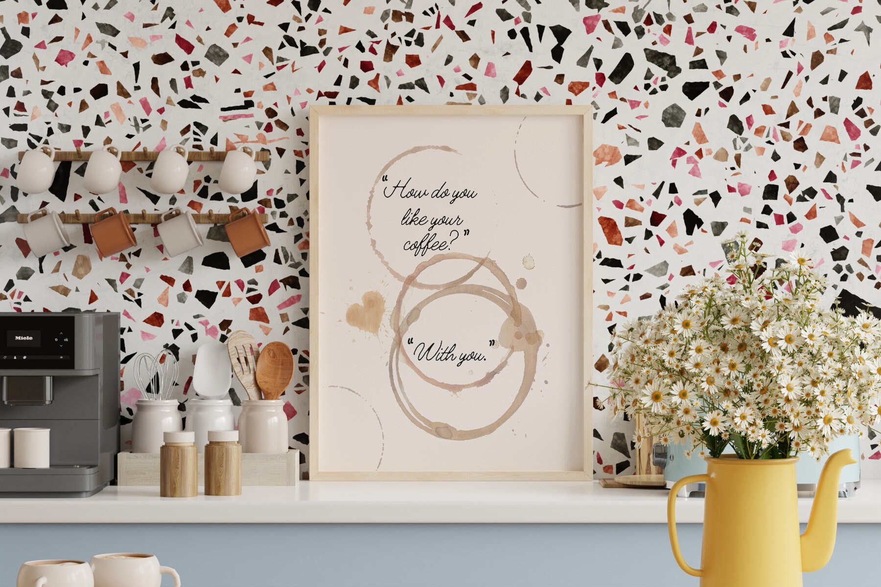 Coffee Print, Drink Poster, Kitchen Decor, Retro Poster, Illustration ...
