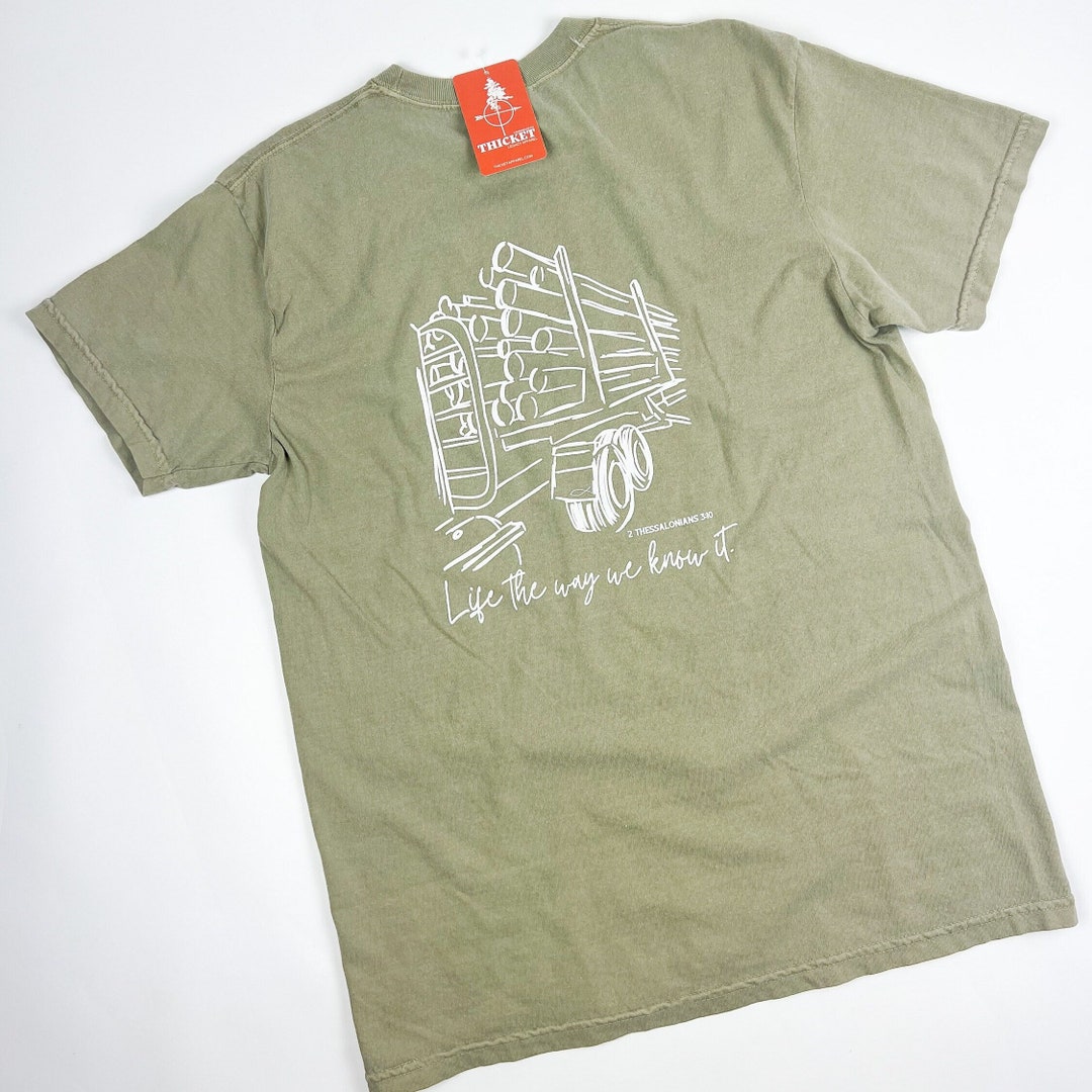 Load of Logs Log Truck Khaki Tan Comfort Color T-shirt - Etsy