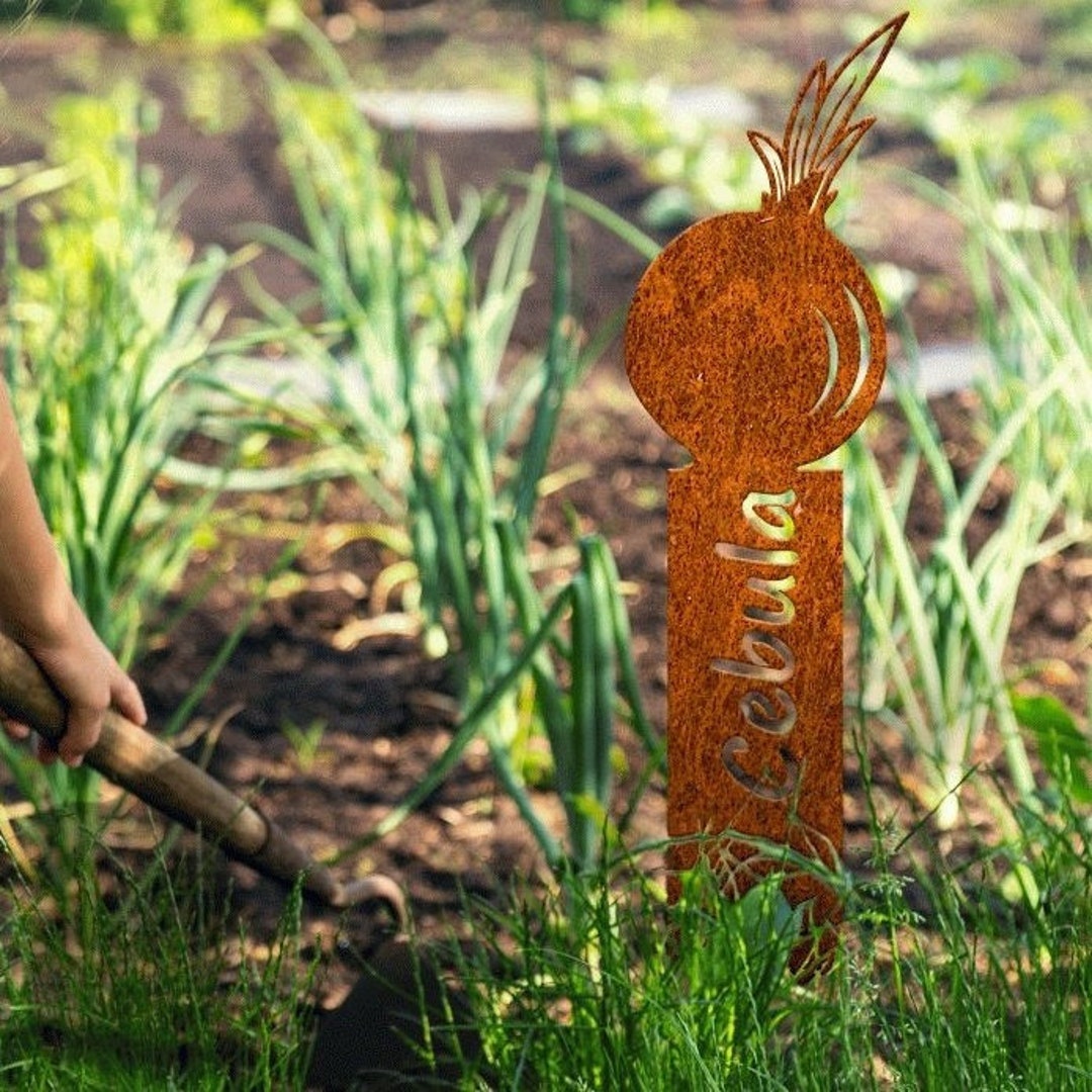 Personalized Onion Tag Metal Sign • Custom Veg & Herb Labels Steel ...