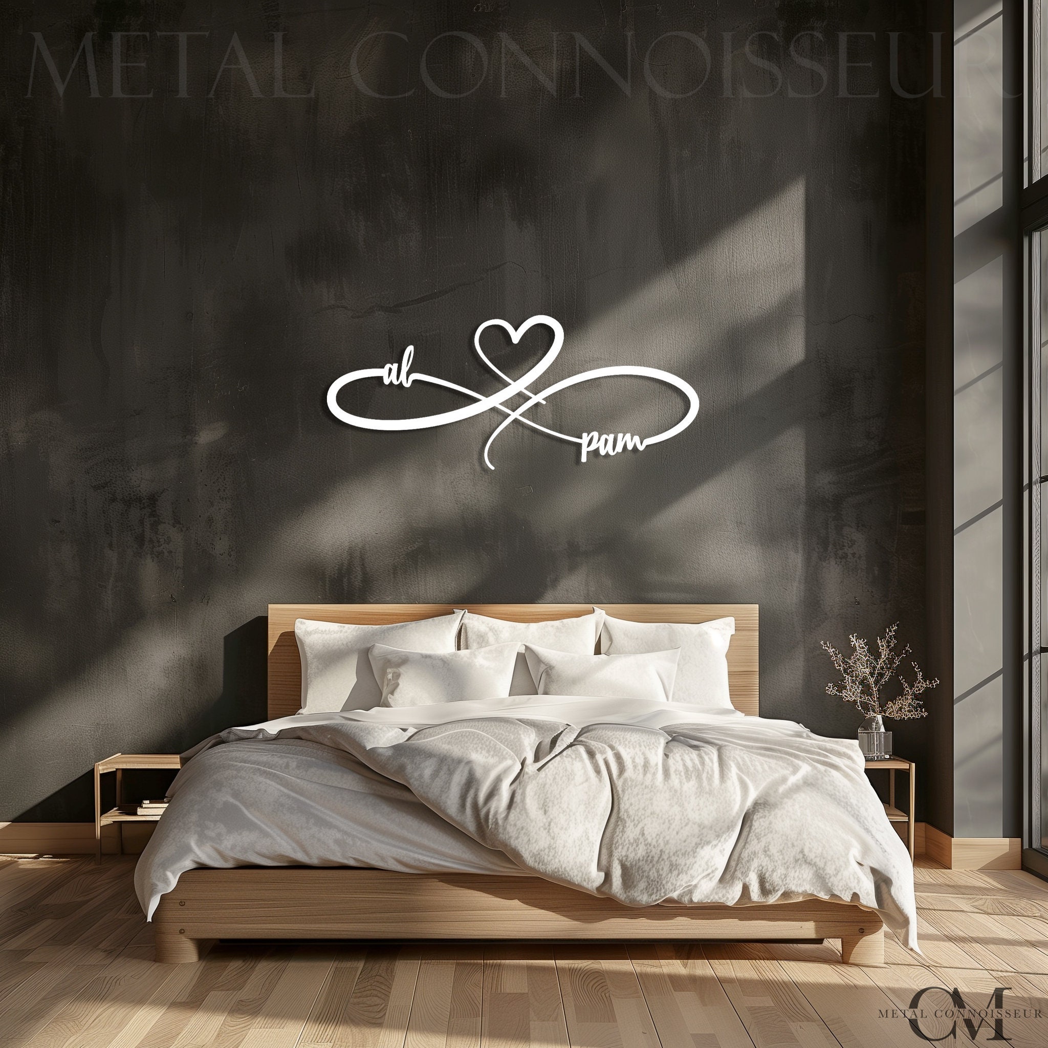 Infinity Sign With Heart Metal Sign • Custom Love Steel Sign • Indoor ...