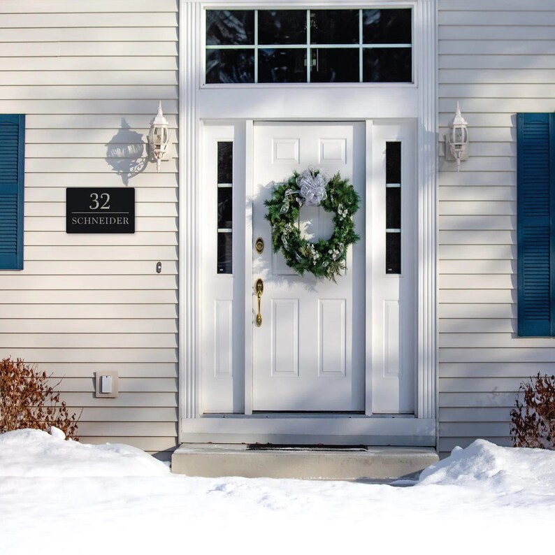 Minimalist Address Plaque With Custom House Number & Street - Etsy