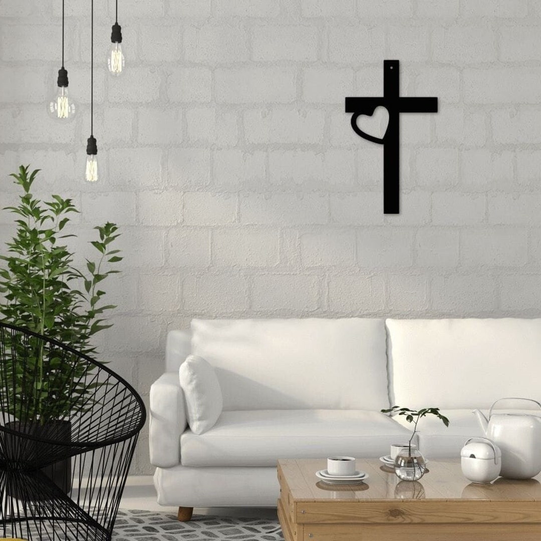 Crucifix Christ Steel Cross Sign • Inspirational Metal Wall Art ...
