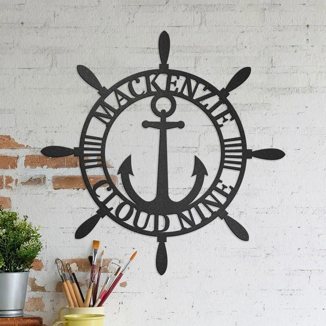 Personalized Nautical Metal Sign • Custom Captain Steel Sign • Marine ...