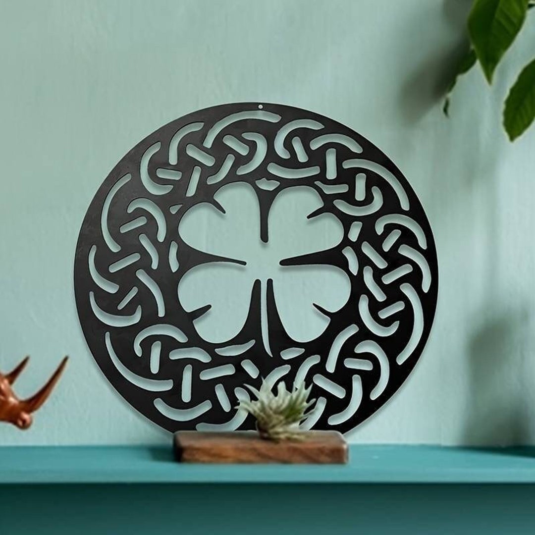 Four Leaf Clover Steel Wall Art • Decorative Celtic Metal Sculpture ...