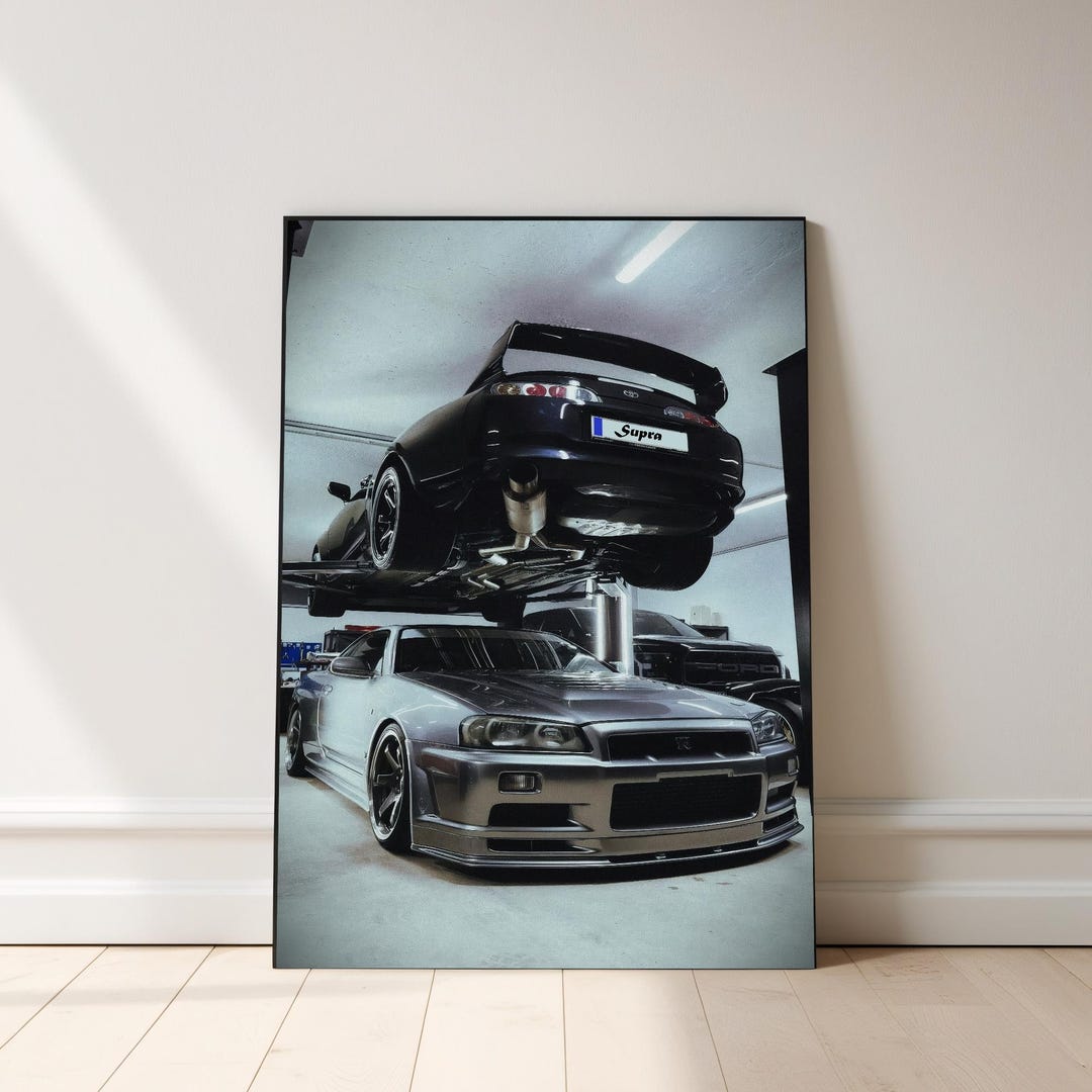 Nissan Skyline GTR R33 & R34 Poster | JDM Sports Car Wall Art ...