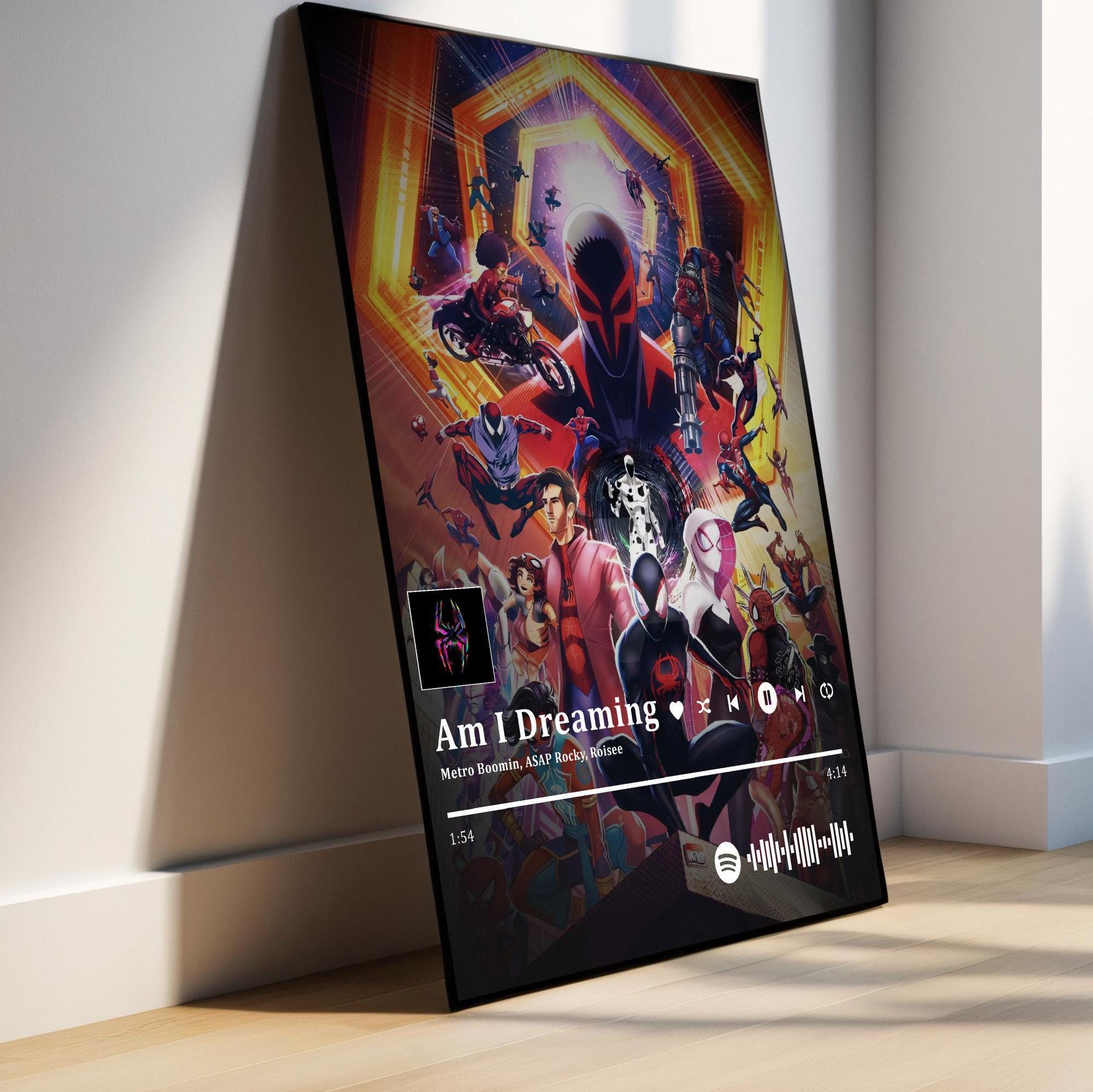 Spiderman, Spider Verse, Miles Morales, Spotify Code Poster, Superhero ...
