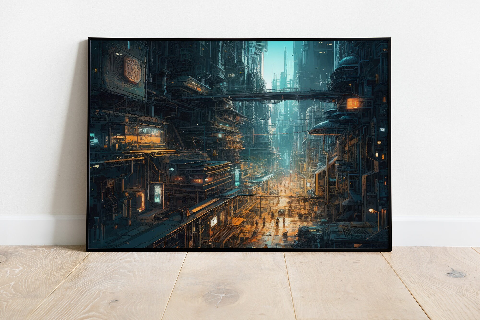Science Fiction Futuristic Megacity Digital Illustration, Downloadable ...