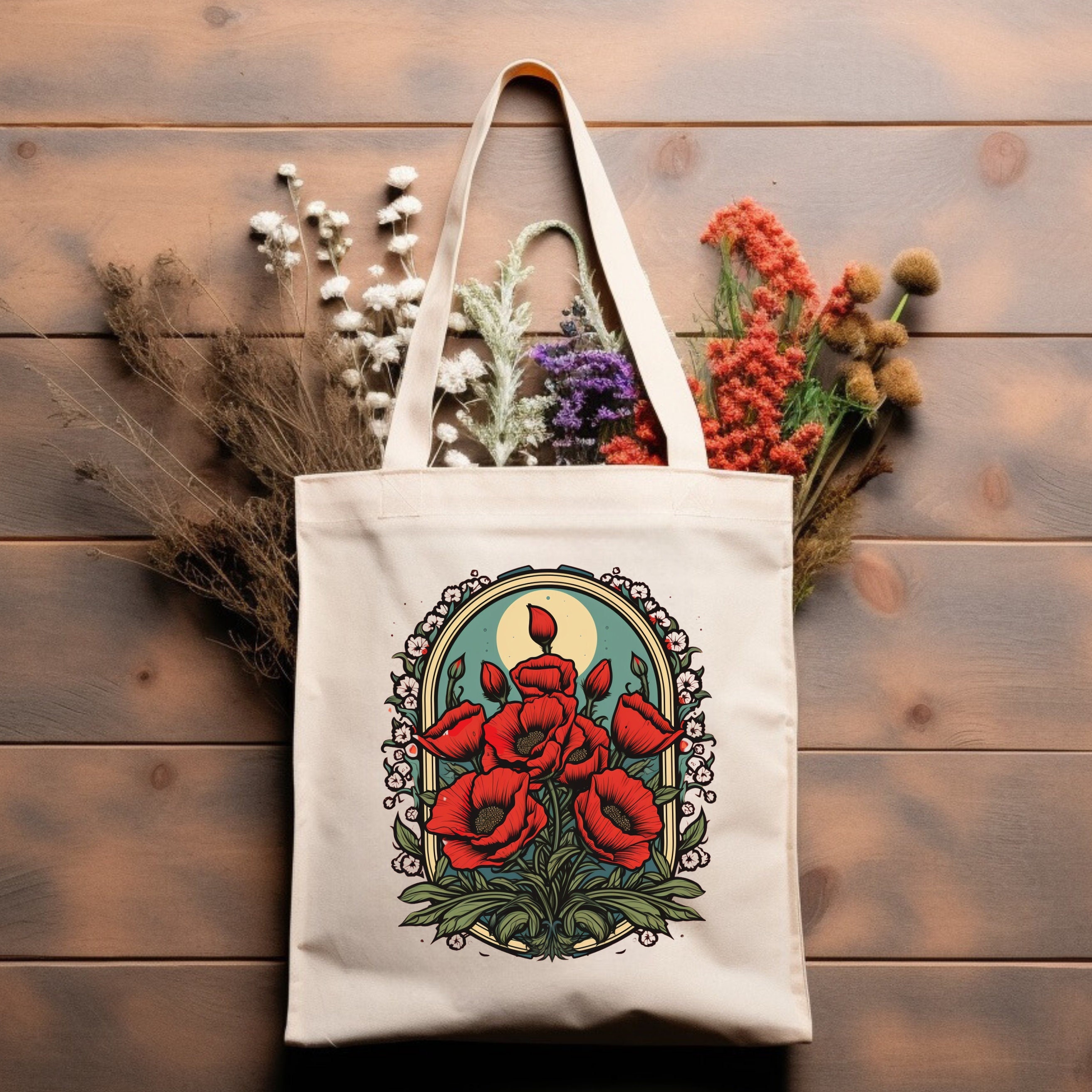 Palestine, Poppy Flower of Palestine - Natural Canvas Tote Bag - Etsy