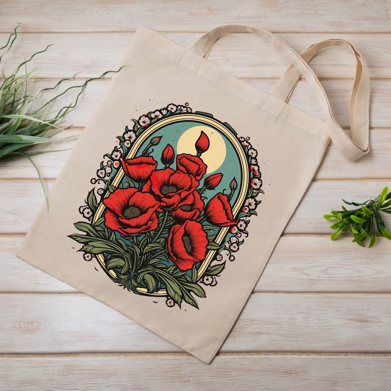 Palestine, Poppy Flower of Palestine - Natural Canvas Tote Bag - Etsy