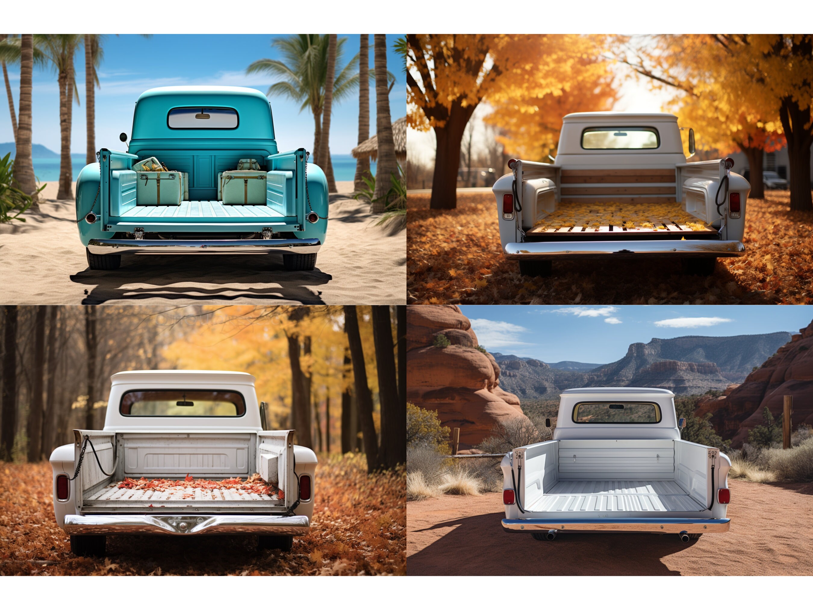 17 Digital Backdrop Digital Download Pickup Truck Beach Holiday Fall ...