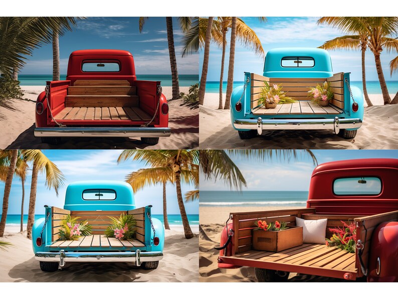 17 Digital Backdrop Digital Download Pickup Truck Beach Holiday Fall ...