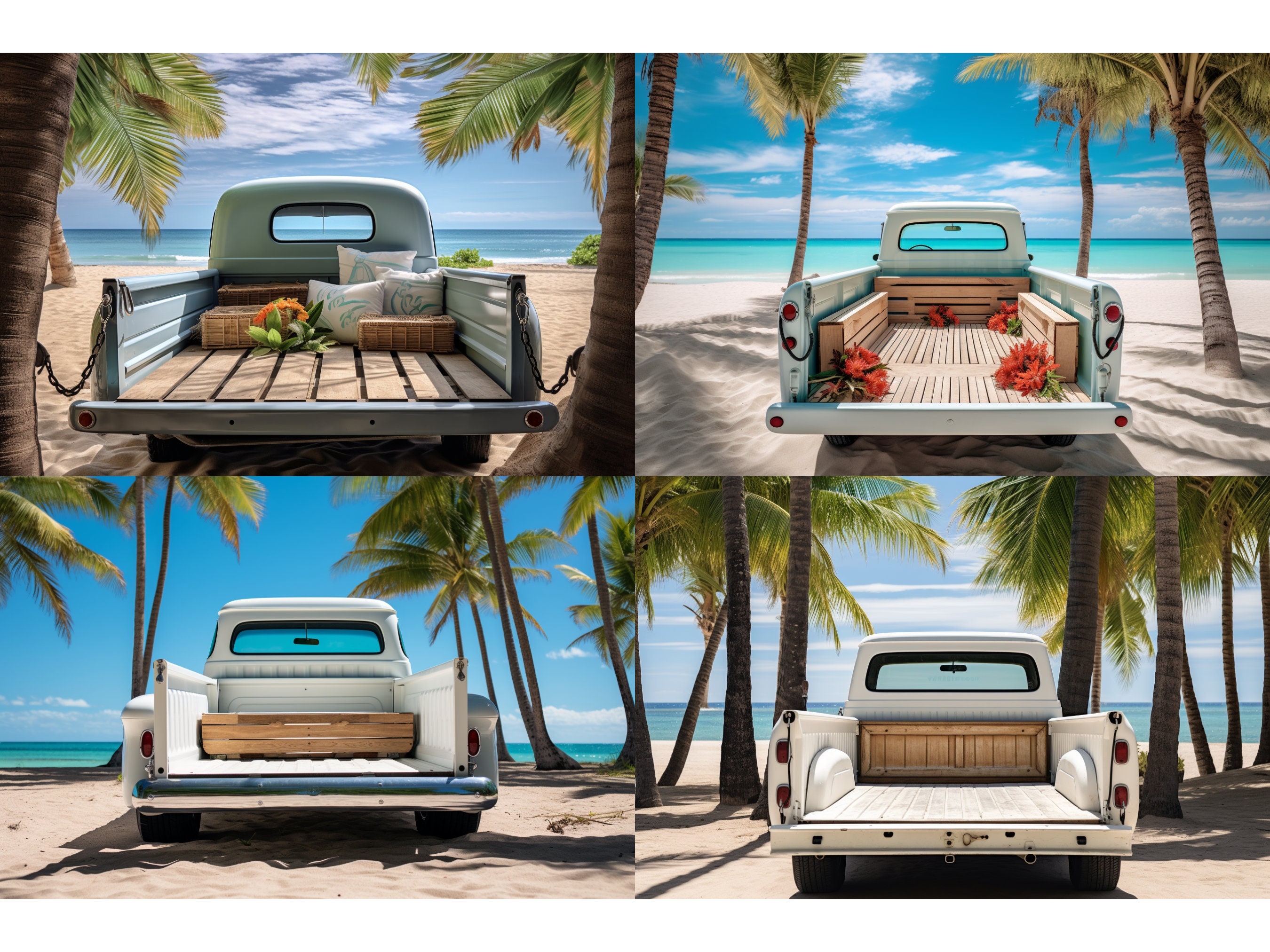 17 Digital Backdrop Digital Download Pickup Truck Beach Holiday Fall ...