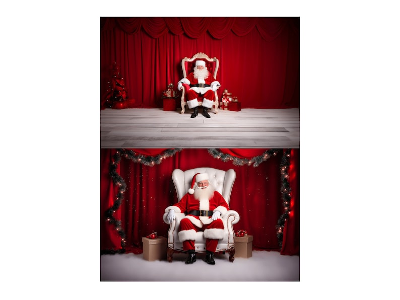 Santa Backdrop Santa Claus Background Christmas Digital Photography ...
