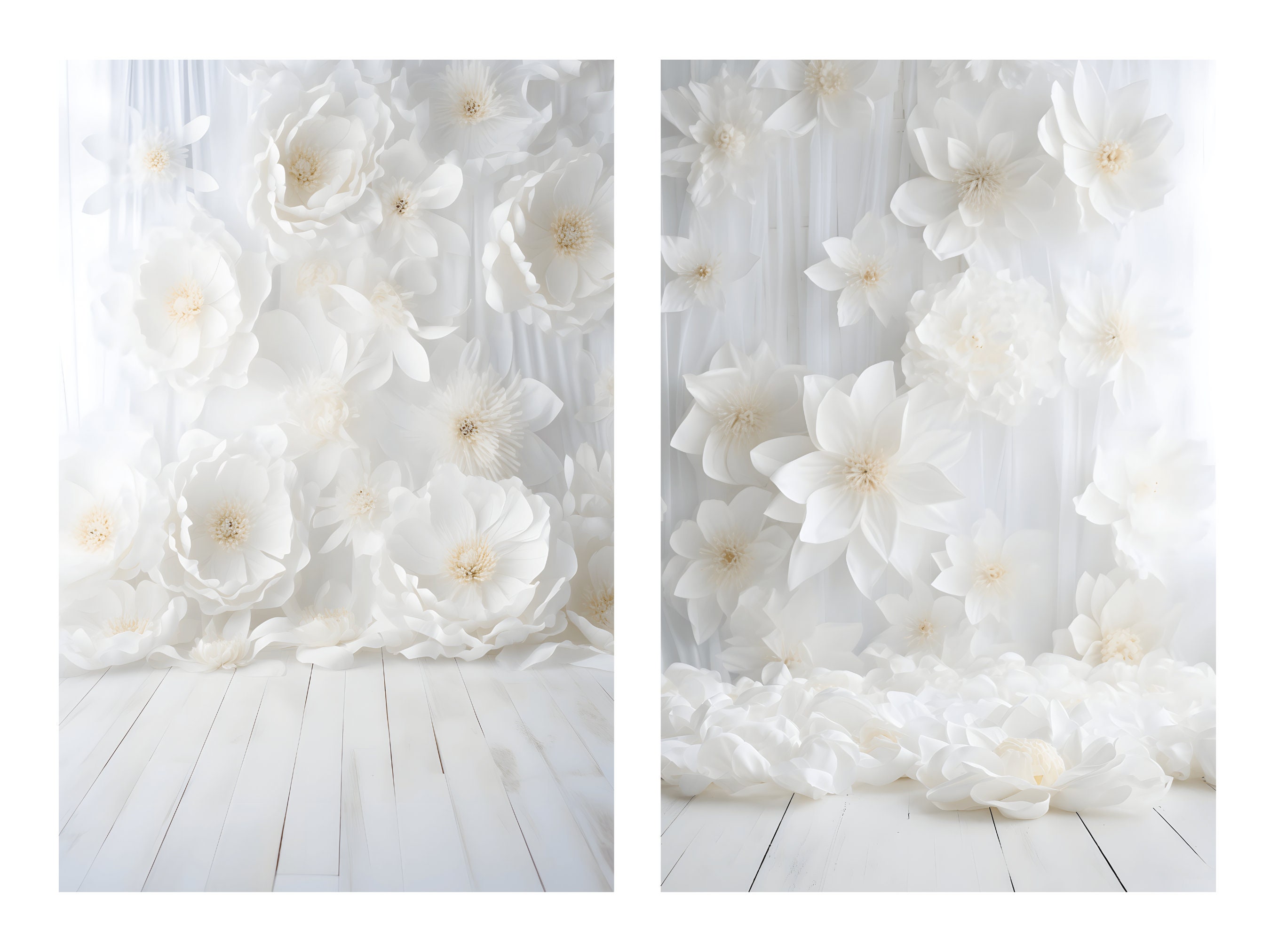 10 White Floral Digital Backdrops Maternity Backdrop Overlays ...