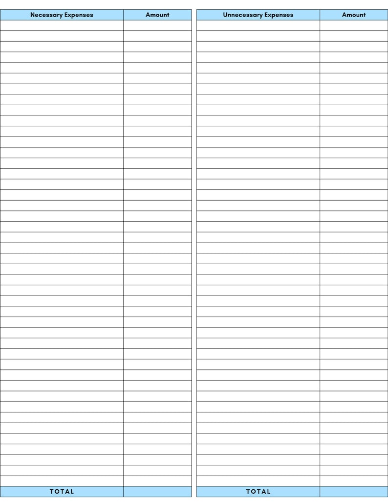 Monthly Budget Template or Worksheet to Track Expenses - Etsy