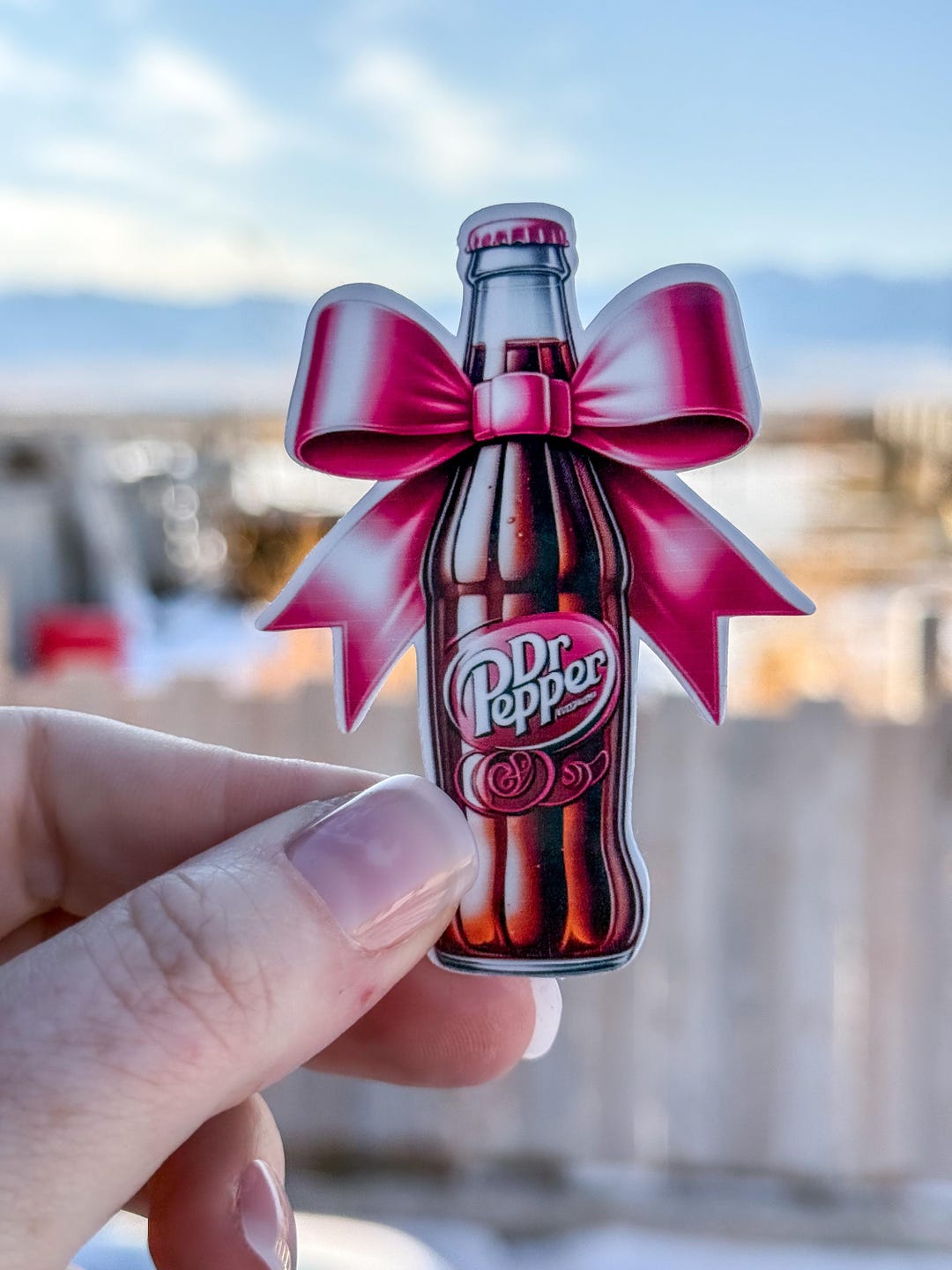 Pretty in Pepper – Dr Pepper Bottle Vinyl Sticker With Big Pink Bow ...