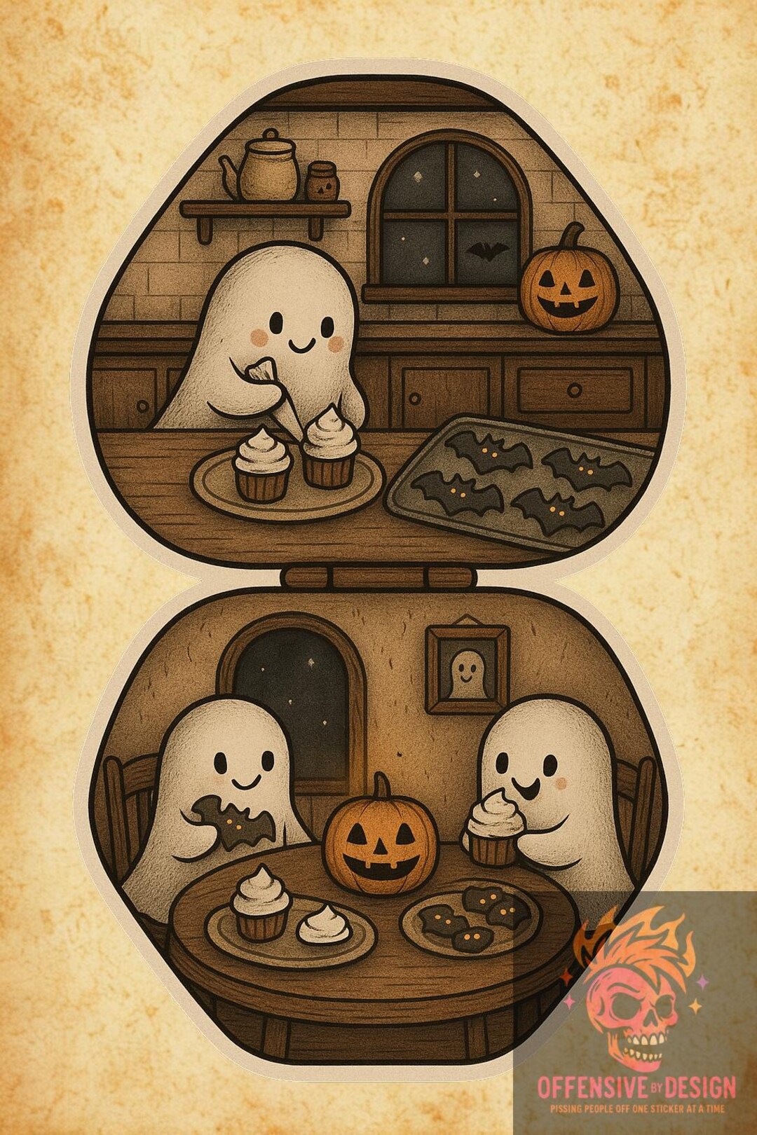 Ghost Bakery Night Sticker | 3” Glossy Vinyl | Halloween Baking ...
