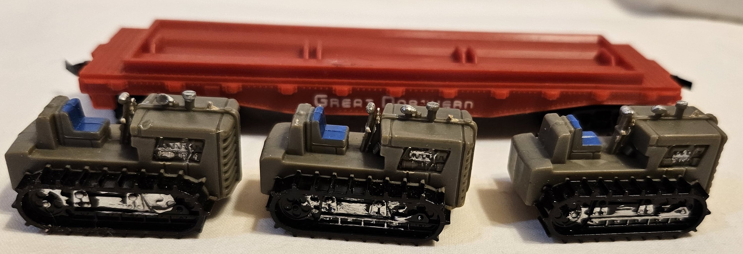 Vintage Tyco Great Northern Skid Flat W/ 3 Tractors HO Scale - Etsy