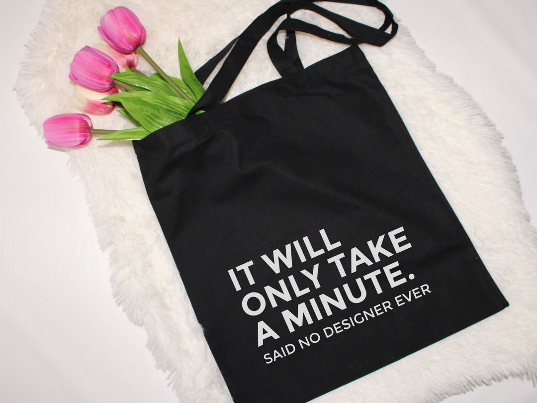 Funny Graphic Designer Tote, Black Canvas Tote Bag, Fashion Designer ...
