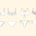 Bikini Swimsuit Set Bundle 10 Styles Vector Flat Fashion CAD Technical ...