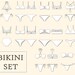 Bikini Swimsuit Set Bundle 10 Styles Vector Flat Fashion CAD Technical ...