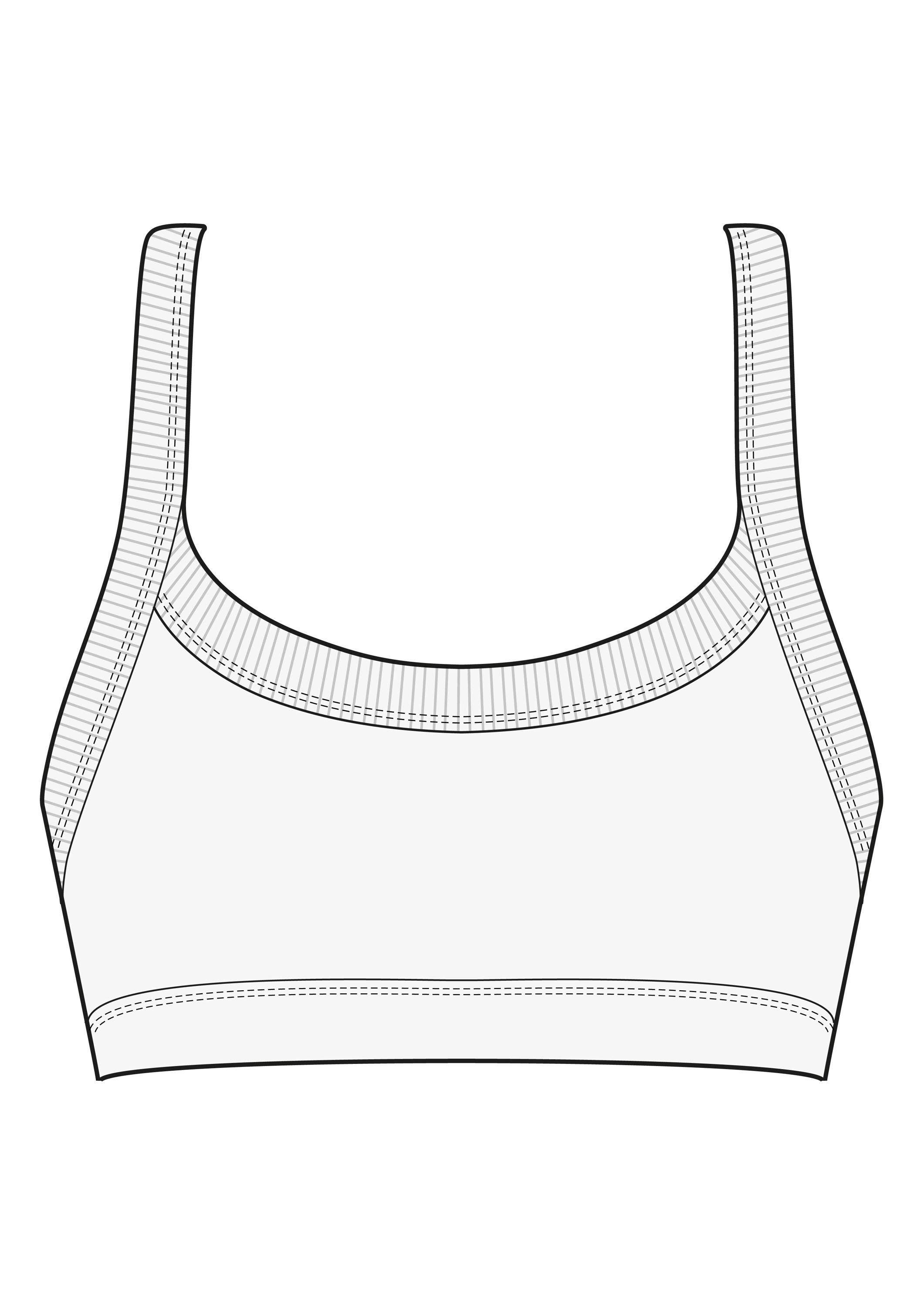 Binding Sports Bra Technical Drawing | Crop Top for Yoga,everyday Wear ...