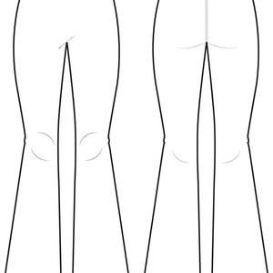 Flare Sports Pants With Wrap Over Waistband Technical Drawing ...