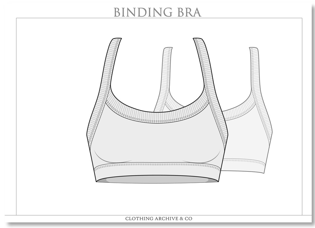 Binding Sports Bra Technical Drawing | Crop Top for Yoga,everyday Wear ...