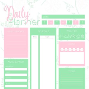 Digital Daily Planner, Plant, Undated Planner, iPad Planner, Mood ...
