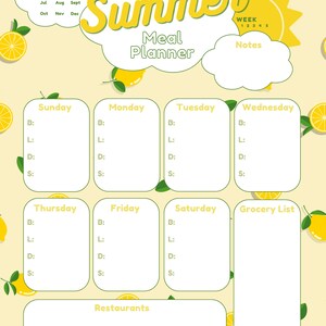 Digital Planner, Summer Theme, Undated, Ipad, Daily Planner, Weekly ...