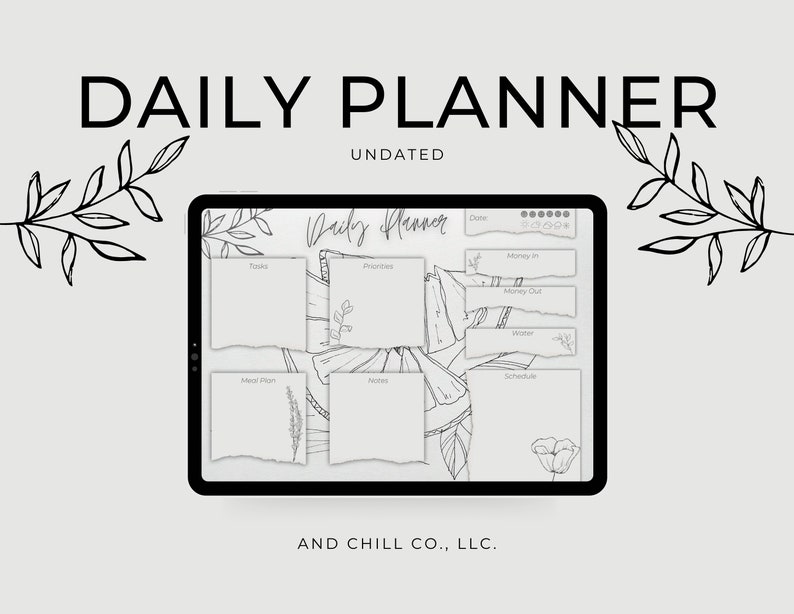 Digital Daily Planner, Lemon Sketch, Undated Planner, iPad Planner ...