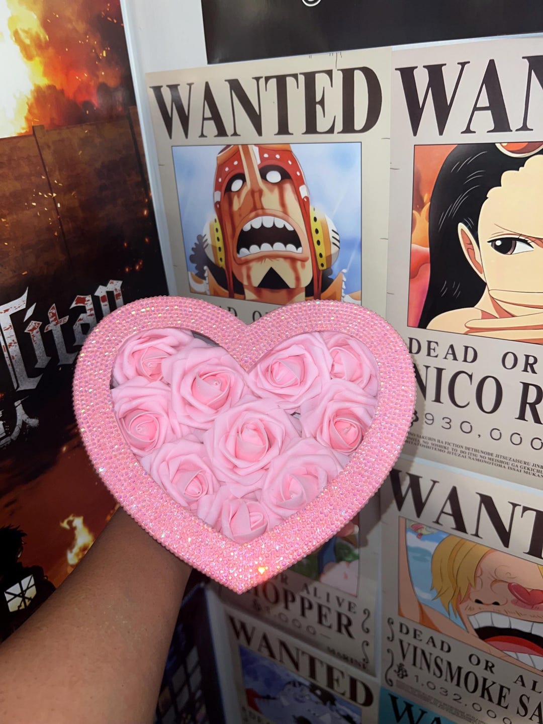 Bedazzled Heart Boxes With Roses - Etsy