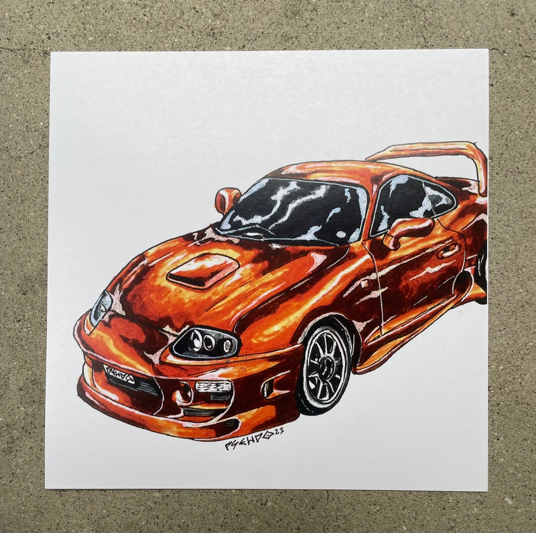 Orange MK4 Toyota Supra Print - Etsy