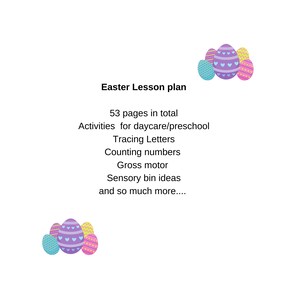 Easter Theme Lesson Plan for Daycare or Preschool With Fine Motor ...