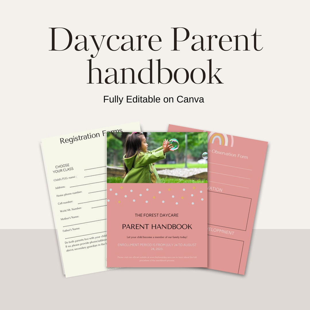 Preschool or Daycare Parent Handbook - Etsy