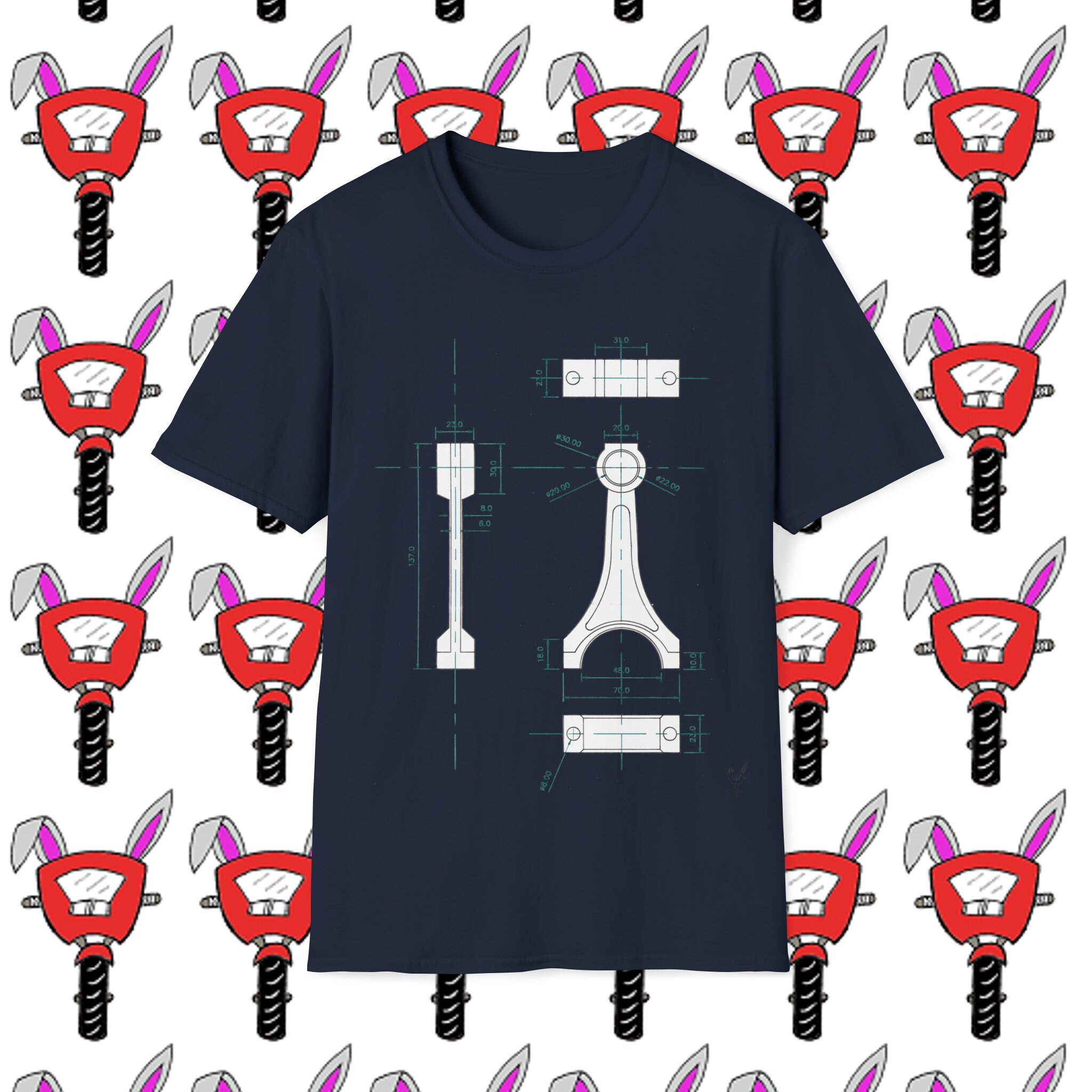 Conrod Technical Drawing Unisex Softstyle T-shirt by Bikabunny - Etsy UK