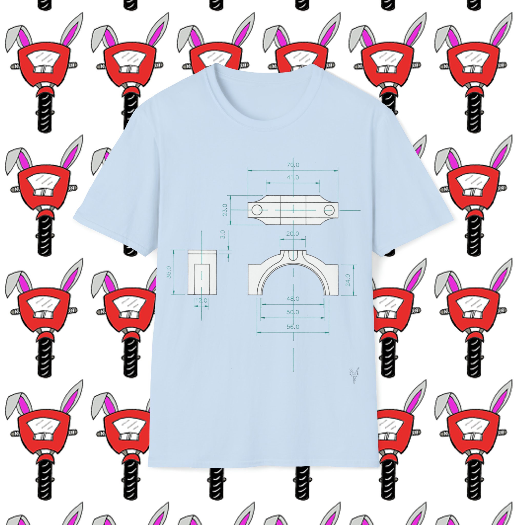 Conrod Big End Rod Cap Technical Drawing Unisex Softstyle T-shirt by ...