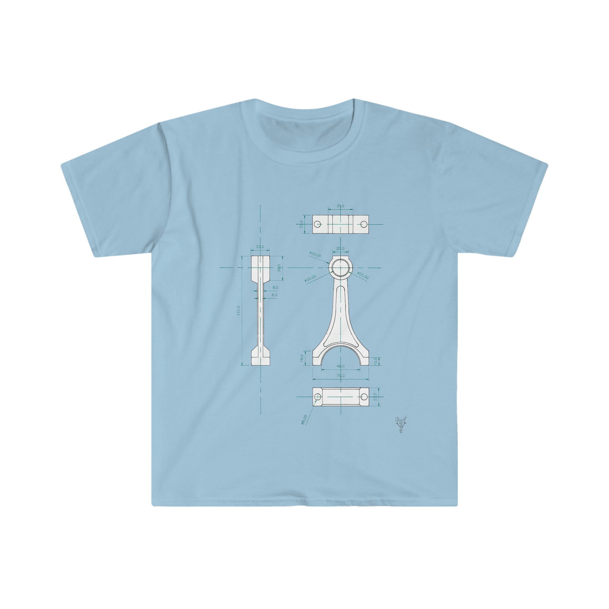 Conrod Technical Drawing Unisex Softstyle T-shirt by Bikabunny - Etsy UK