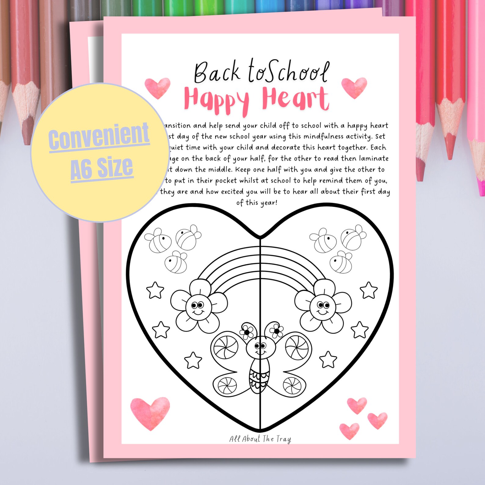Back to School Activity Worksheet for an Anxious Child, Pocket Heart ...