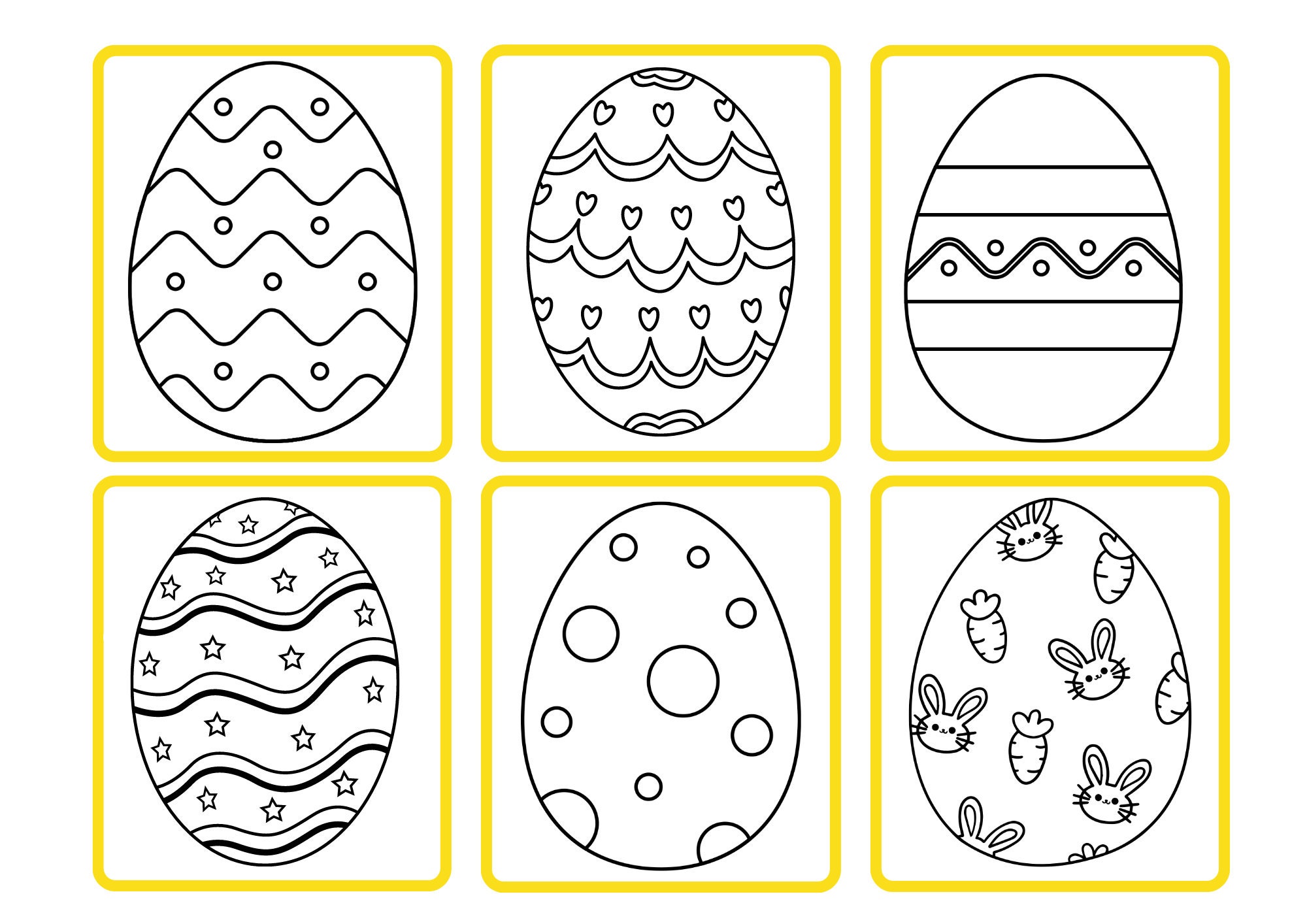 Colour Your Own Easter Egg Matching Cards for Children's Easter Arts ...