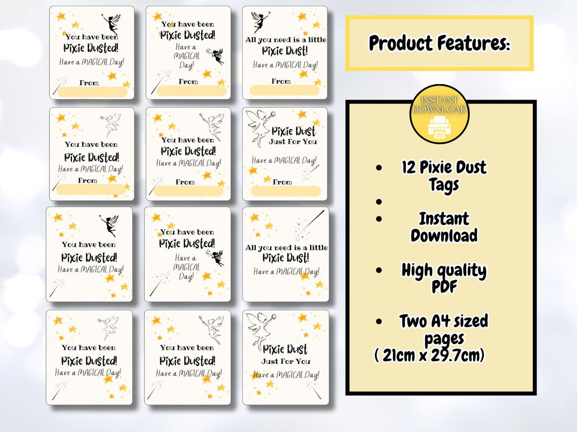 Pixie Dust Gift Tags for Spreading Magic | You've Been Pixie Dusted ...