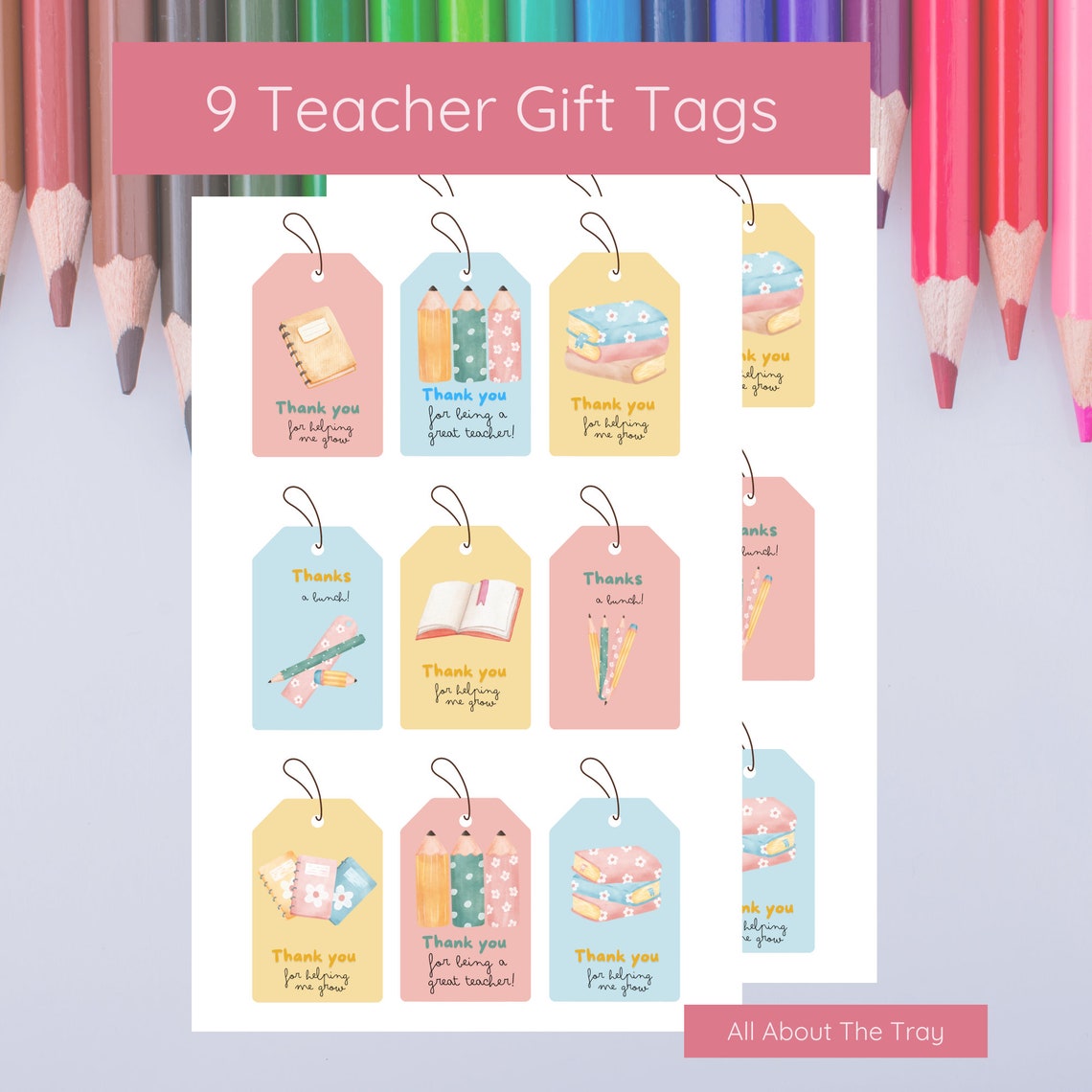 Thank You Teacher GIFT TAG Printable for School Teaching Staff Leaving ...