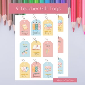 Thank You Teacher GIFT TAG Printable for School Teaching Staff Leaving ...