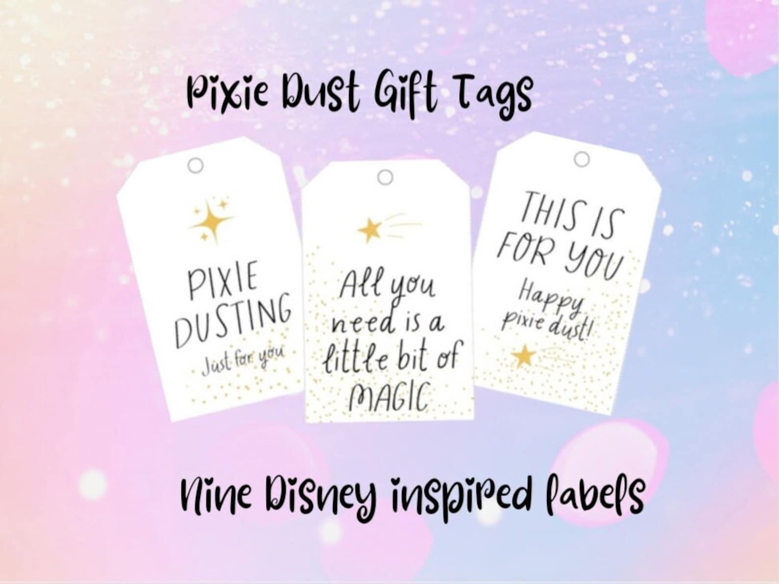 Pixie Dust Gift Tags, White and Black Printable Labels for Florida ...